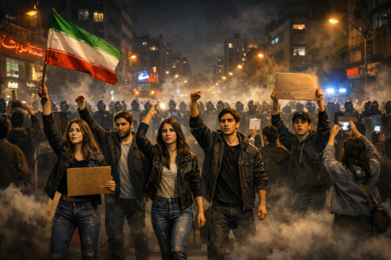 Iran protest (AI generated) - Begin-Sadat Center for Strategic Studies